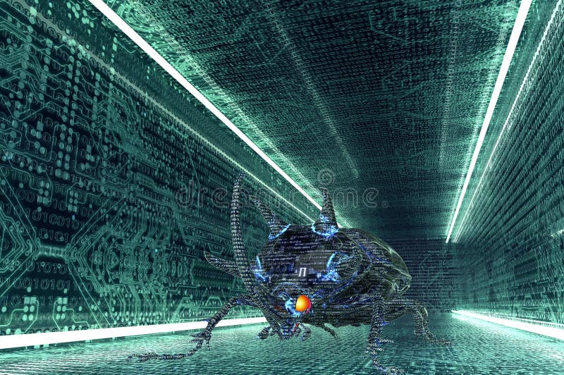 Digital Safety Concept Computer Bug in Electronic Environment, 3 Stock ...