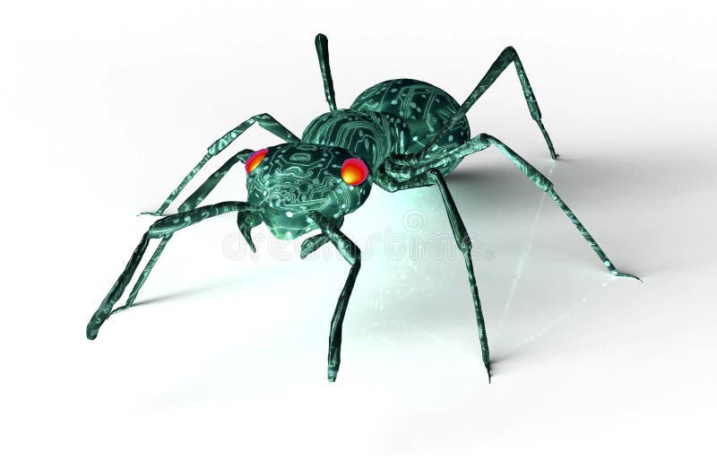 Digital Safety Concept Computer Bug Isolated on White, 3D Illustration ...