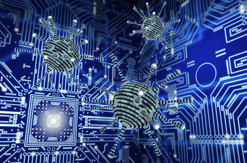 Digital Safety Concept Computer Virus in Electronic Environment Stock ...