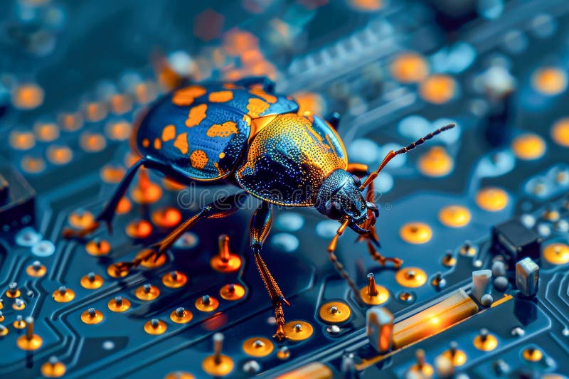 Digital Safety Concept, Electronic Computer Bug Stock Illustration ...