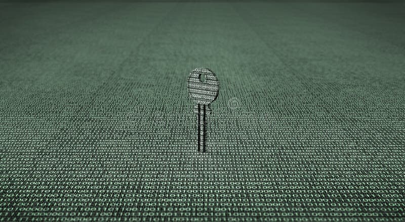 Digital Safety Concept Key in Electronic Environment Stock Illustration ...