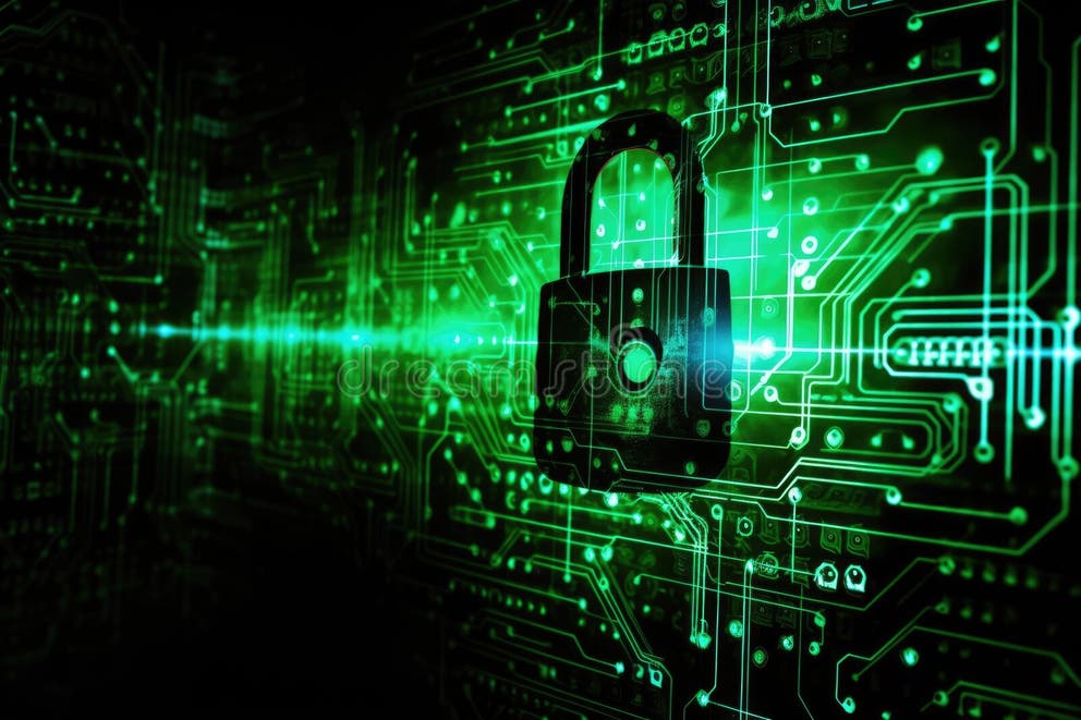 Digital Safety Network Data Cyber Hacker Password Code System Safe Secure Protect Attack Stock ...