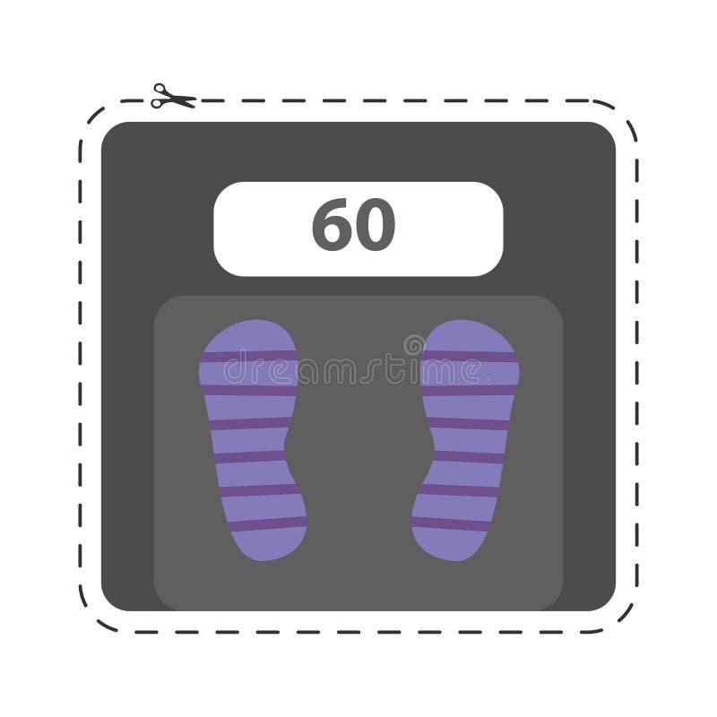 Digital Scale with Feet. Vector Stock Illustration - Illustration of ...