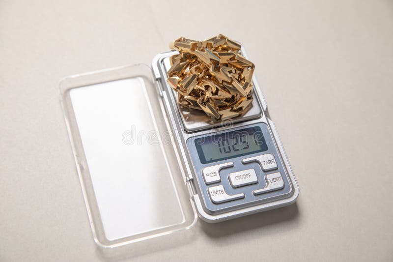 Digital Scale of Gold with a Jewelry Stock Photo - Image of fashion ...