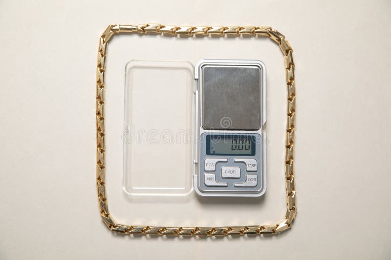 Digital Scale of Gold with a Jewelry Stock Illustration - Illustration ...