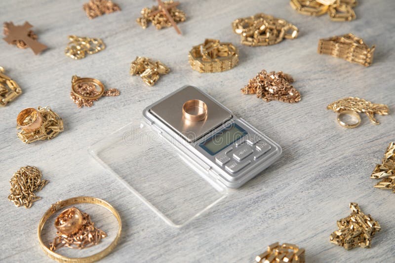 Digital Scale of Gold with a Jewelry Stock Illustration - Illustration ...