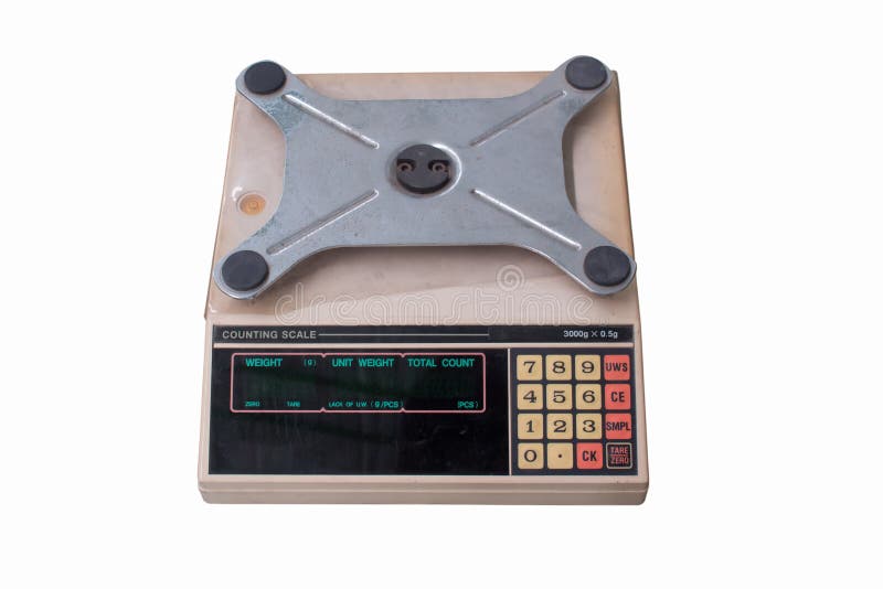 Digital Scales Isolated on White Background. Stock Image - Image of ...