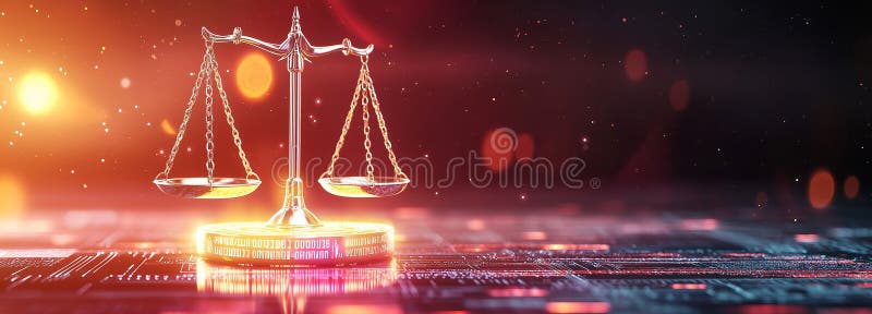 Digital Scales of Justice Symbolize Fairness and Balance in ...