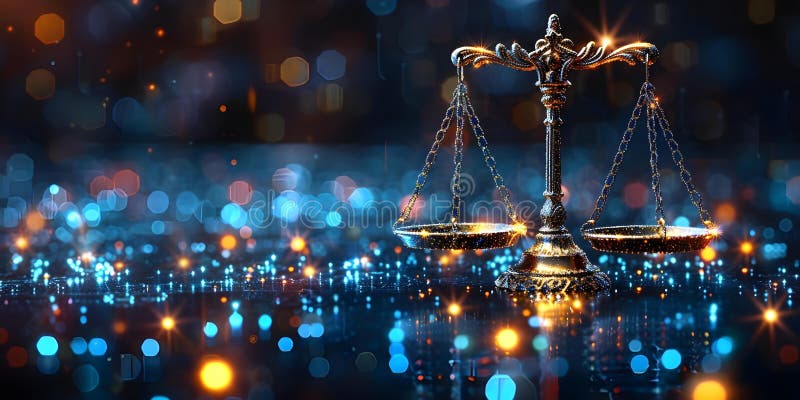 Digital Scales of Justice Symbolizing Modern Law and Data in a Data ...