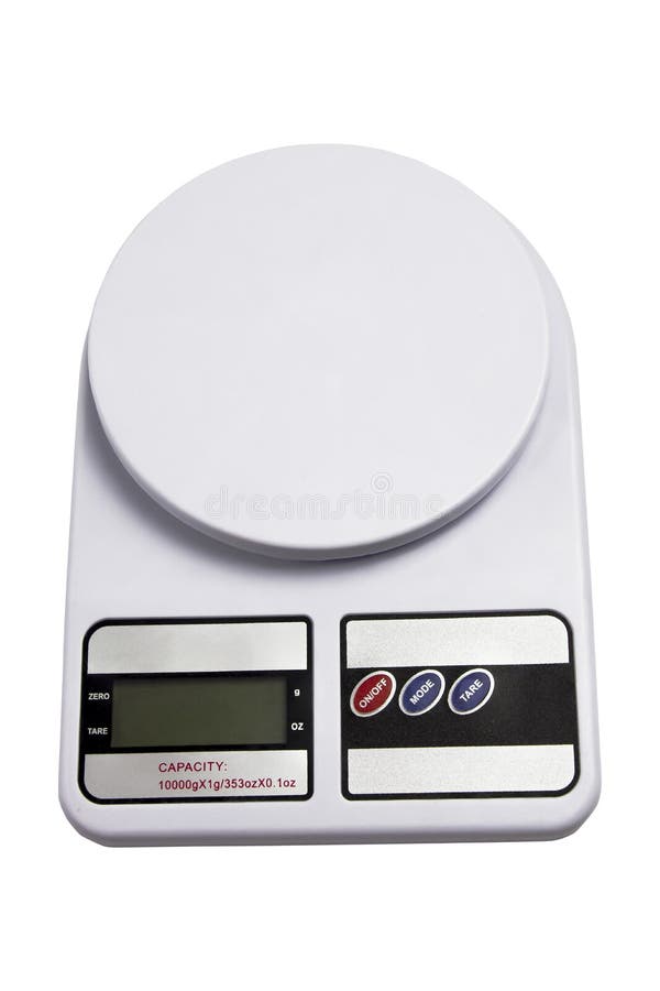 Digital Scales on White Background with Clipping Path. Stock Image ...