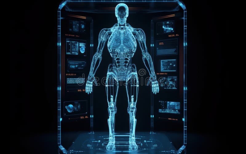 Digital Human Anatomy Scan. Created by Generative Artificial ...