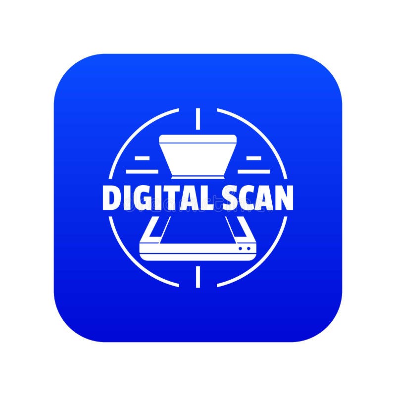 Digital Scan Icon Blue Vector Stock Vector - Illustration of icon ...