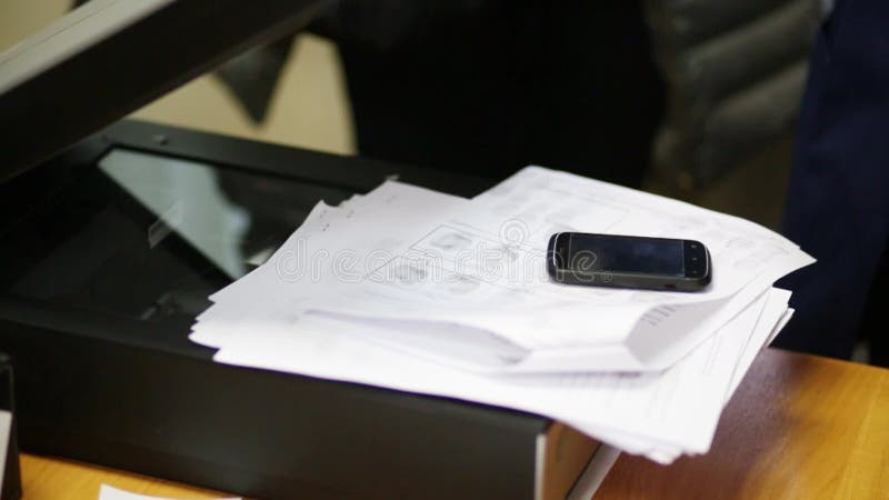 Digital Scanner, Fingerprints and Cell Phone on Stock Video - Video of ...