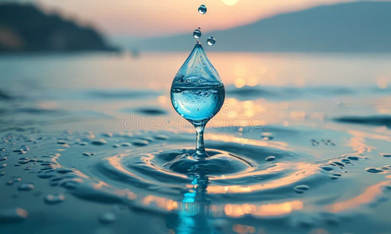 Drop water is seen in this stock illustration. Illustration of design ...