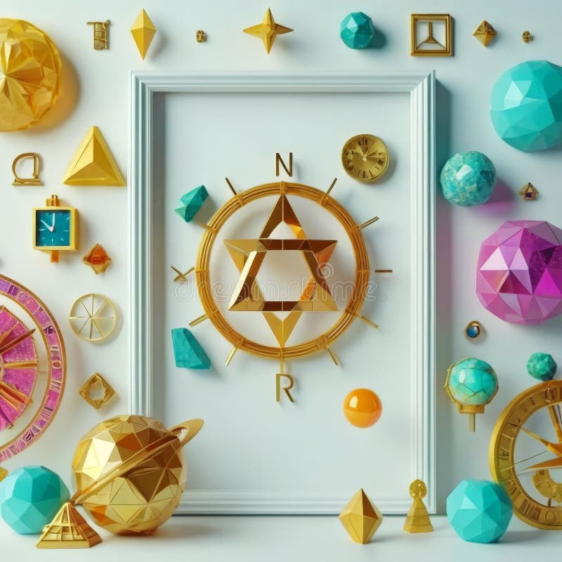 Frame with Clock and Other Clocks Stock Illustration - Illustration of ...