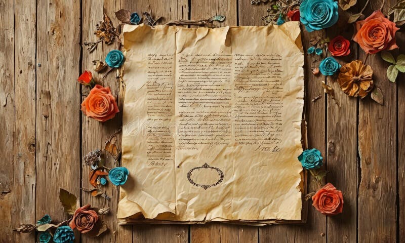 Piece Paper with Handwritten Poem on it Stock Illustration ...