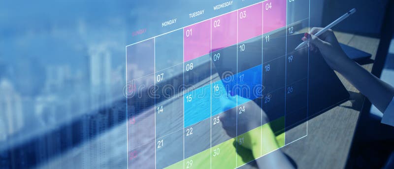 Digital Schedule Management and Planning Tools Stock Photo - Image of ...