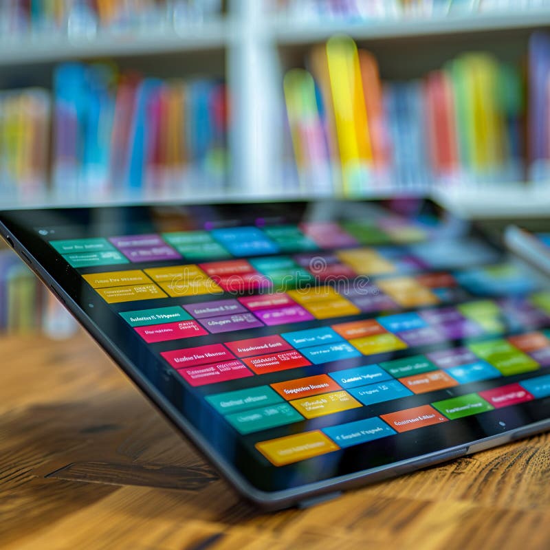 Digital School Schedule on a Tablet Screen, Concept of Integrating ...