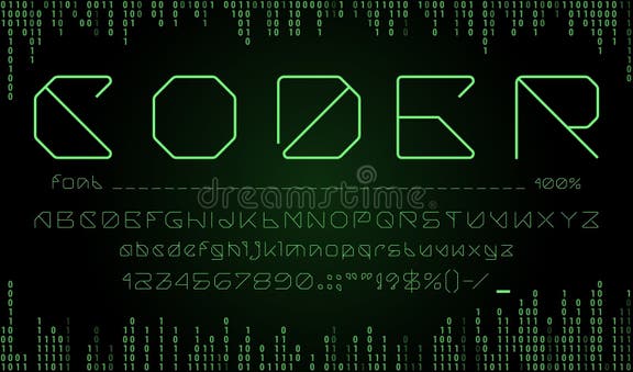 Font Binary Code Alphabet Stock Illustrations – 264 Font Binary Code ...
