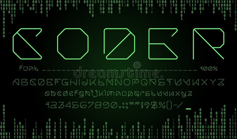 Font Binary Code Alphabet Stock Illustrations – 264 Font Binary Code ...