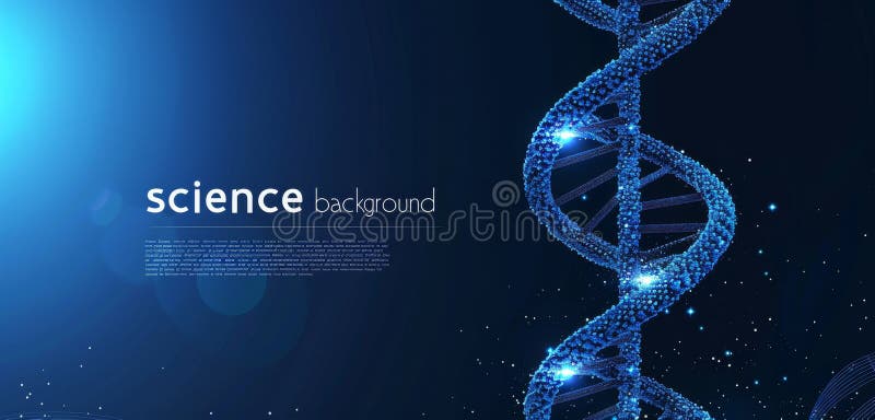Digital Science Background with DNA Helix on Blue Gradient Backdrop ...