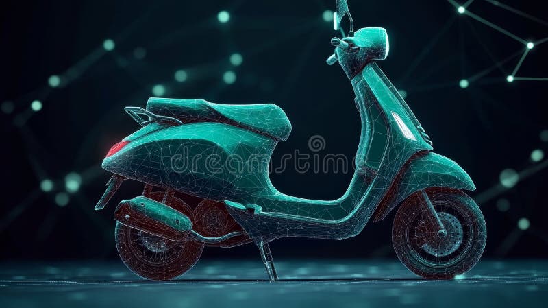Digital Scooter, Green Technology Background. Urban Mobility Icon ...