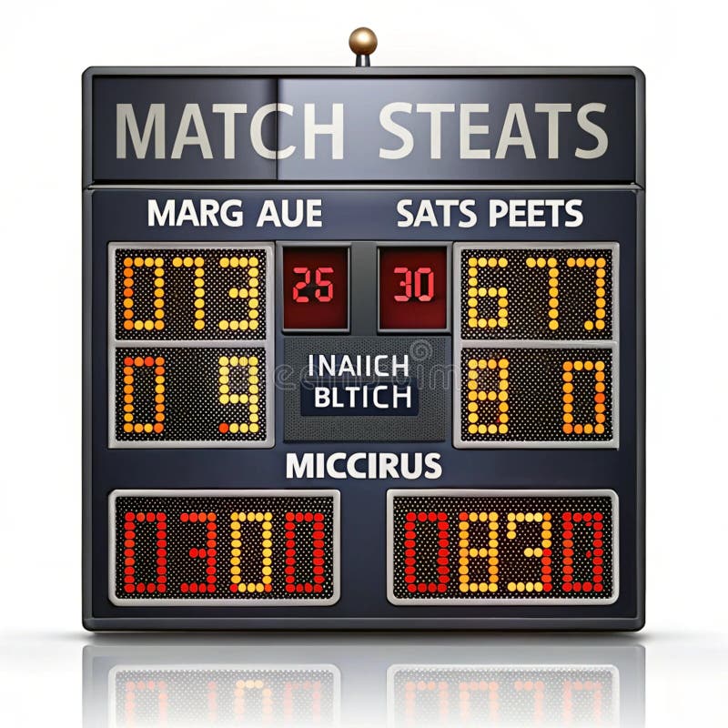 Digital Scoreboard Displaying Match Stats Stock Illustration - Illustration of team, realtime ...
