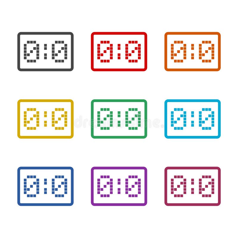Digital Scoreboard Icon, Color Set Stock Vector - Illustration of board ...