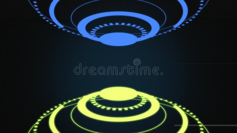 Digital Screen with Circles HUD Elements Stock Footage - Video of ...