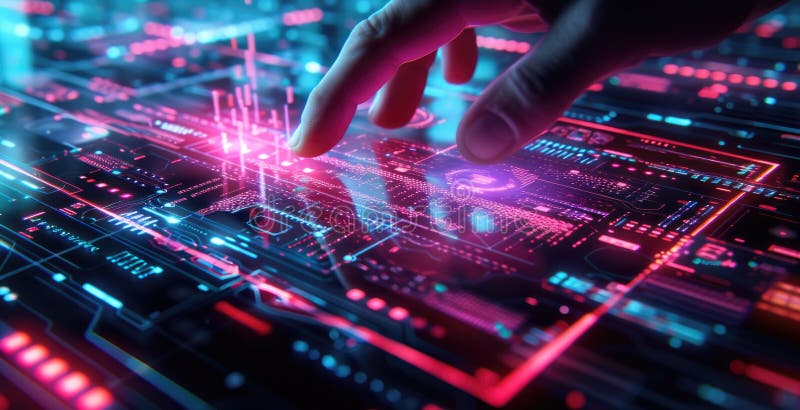 Digital Screen of Control Panel in Command Center or Cyber Security ...