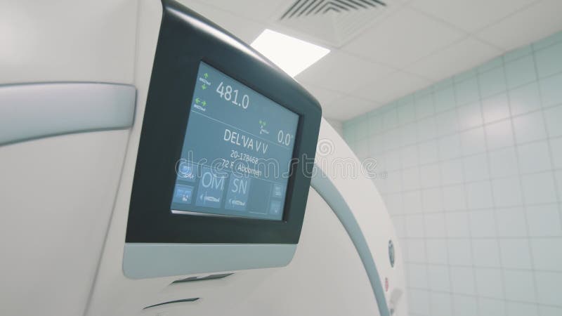 Digital Screen with Data on Computer Tomography Scanner Stock Footage ...