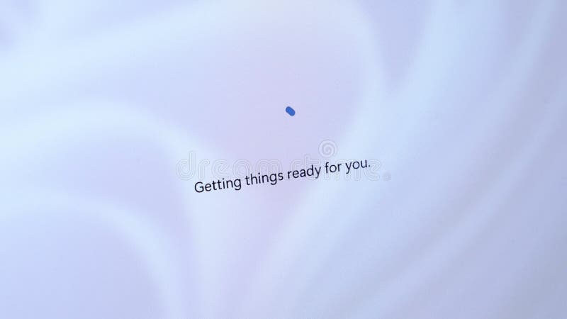 Digital Screen Displaying a Loading Animation and Getting Things Ready ...