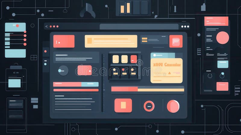 Stylized Digital Grocery Order Summary with Modern Flat Design on a ...