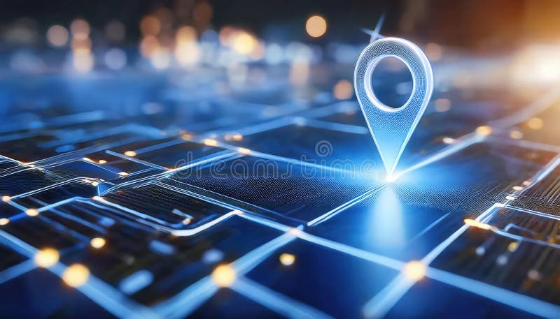 Firefly Geo Locate and Navigation Concept Displayed on a Digital Screen ...