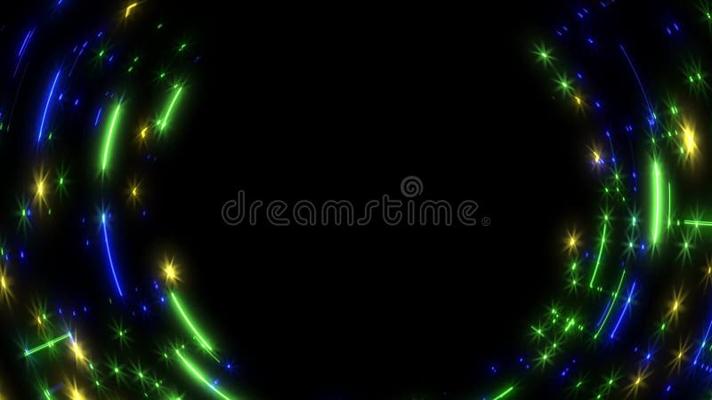 Digital Screen with Neon Led Lines and Space HUD Elements Stock Video ...