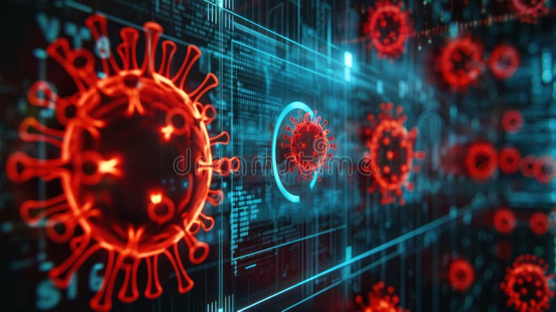 A Digital Screen with a Pop-up Warning about Anti-virus Software Stock ...