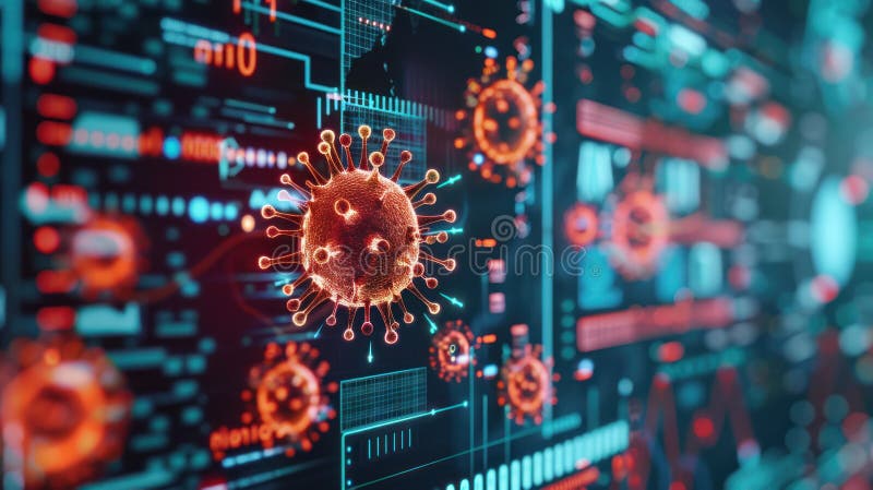 A Digital Screen with a Pop-up Warning about Anti-virus Software Stock ...