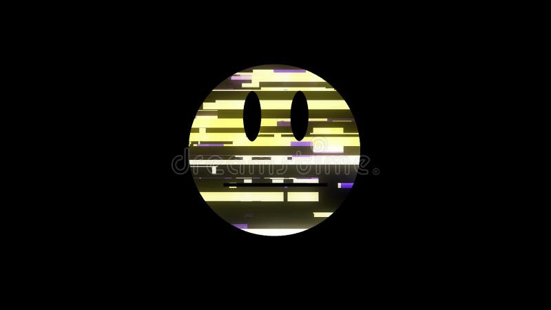 Poker Face Smile Face Symbol on Hud Screen Seamless Loop Glitch ...