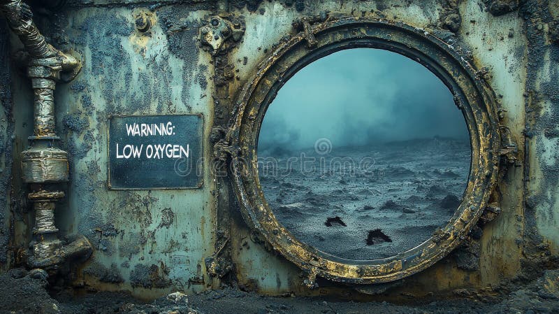 Digital Screen Signals Low Oxygen Levels Inside Space Station Stock ...