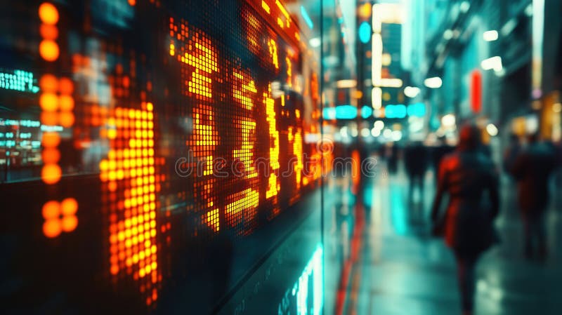 Digital Screen with Stock Market Data Stock Illustration - Illustration ...