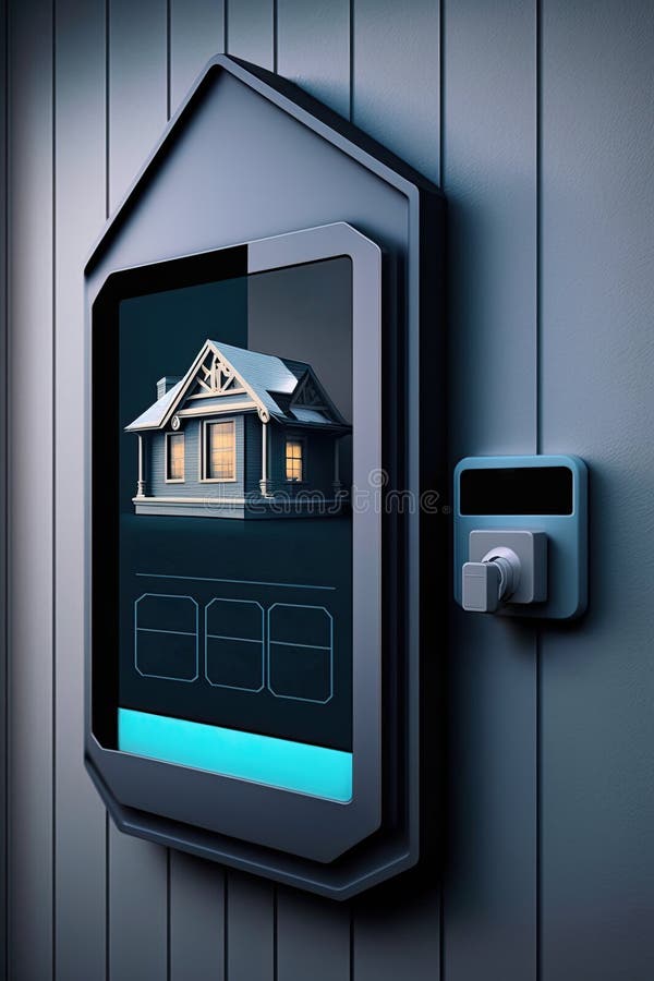 Digital Screen on Wall in Living Room. AI Generated Stock Illustration ...