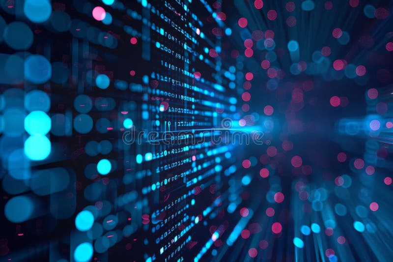 Digital Sea of Data, Flowing through the Network Stock Illustration ...