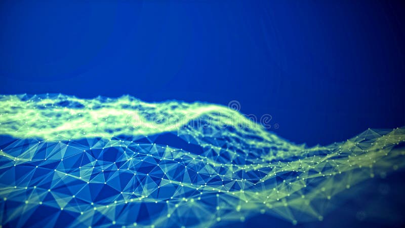 Digital sea low poly stock illustration. Illustration of cyber - 105055205