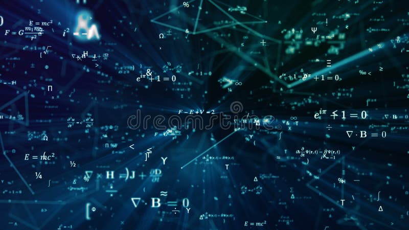 Digital Futuristic Animation with Math, Physics Formulas and Mesh ... Digital Futuristic Animation with Math, Physics Formulas and Mesh ...