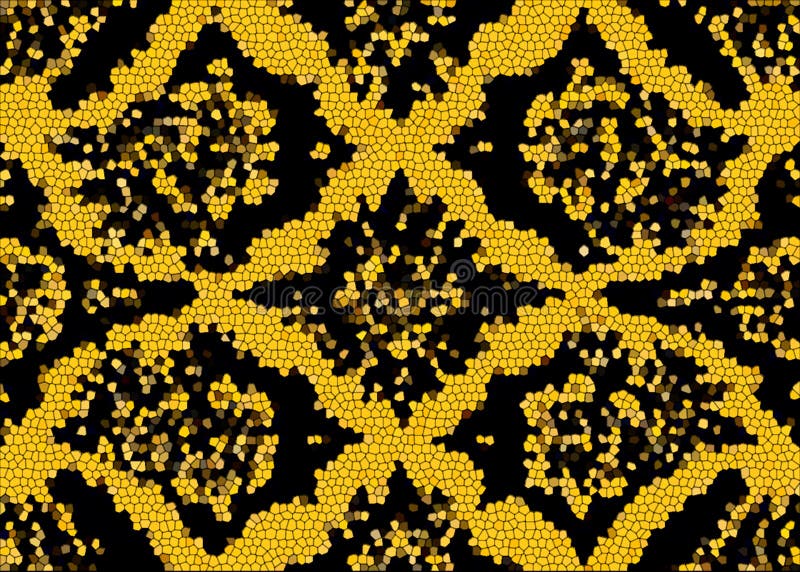 Digital Seamless Pattern Yellow Print Batik Vector Stock Illustration ...