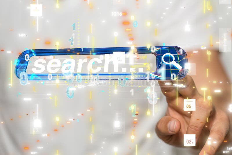 Digital Search Bar Engine Touch Digital 3d Concept Stock Photo - Image ...