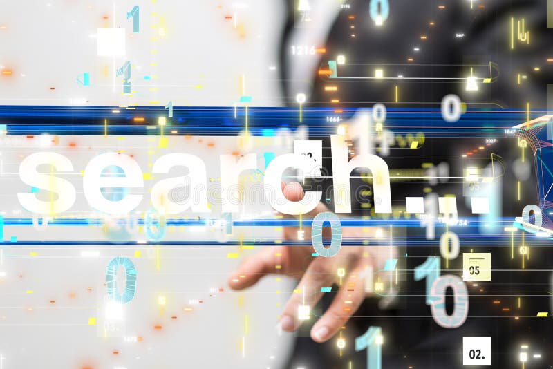 Digital Search Bar Engine Touch Digital 3d Concept Stock Photo - Image ...