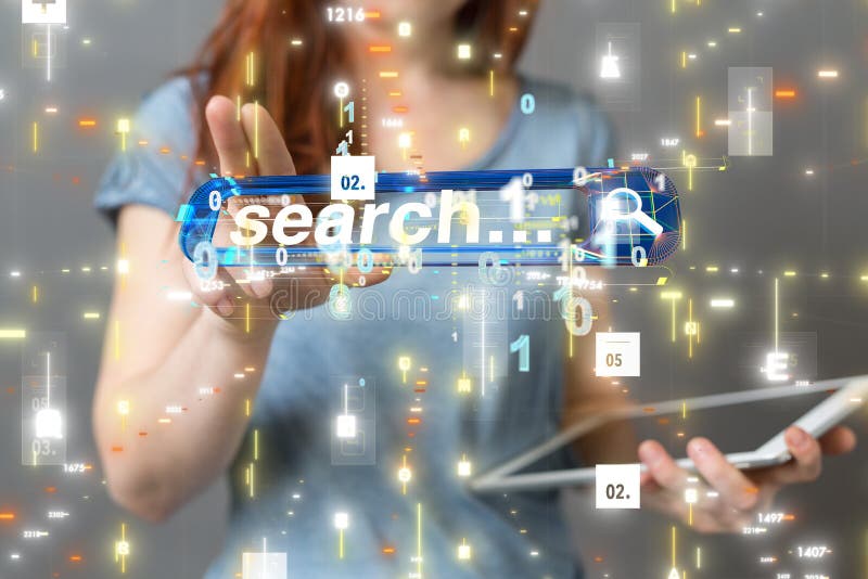 Digital Search Bar Engine Touch Digital 3d Concept Stock Photo - Image ...