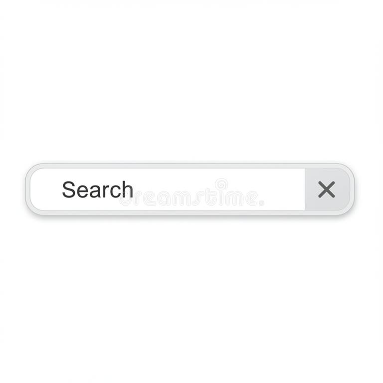 A Digital Search Bar Interface Featuring a White Rectangular Box with Rounded Corners. Stock ...