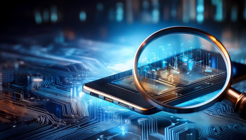 Digital Search Concept with Tablet and Magnifying Glass Stock ...